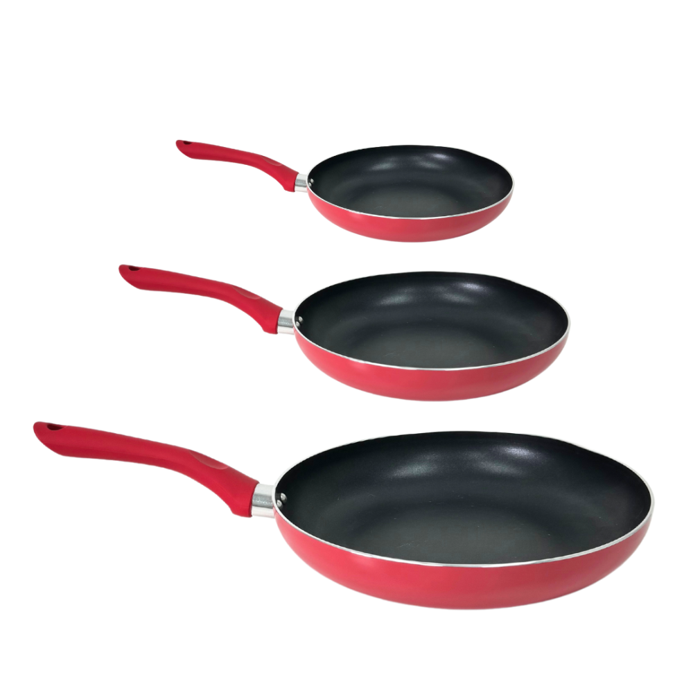 3 Pc Aluminum Frying Pan Set - Miguel Moses